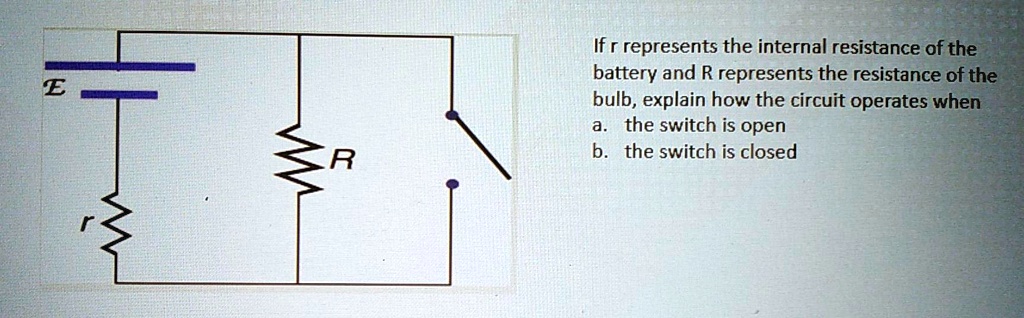 SOLVED: If r represents the internal resistance of the battery and R ...