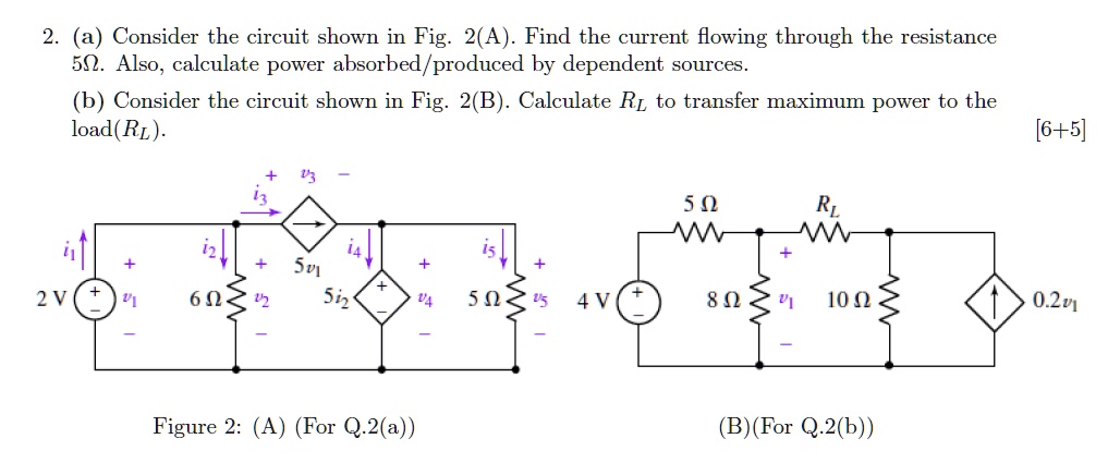 a consider the circuit shown in fig 2a find the current flowing through the resistance 5omega ...