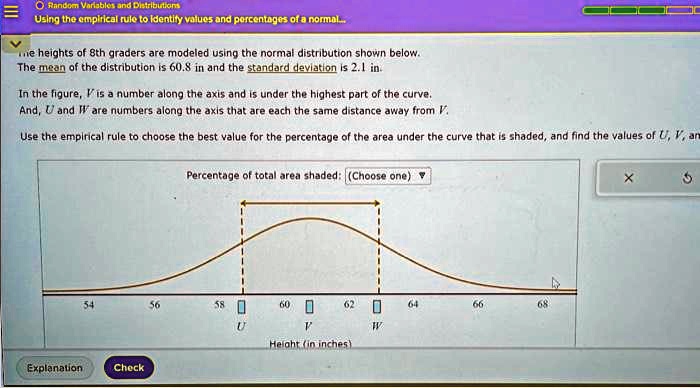 SOLVED: Using the empirical rule to identify values and percentages of a normal distribution ...