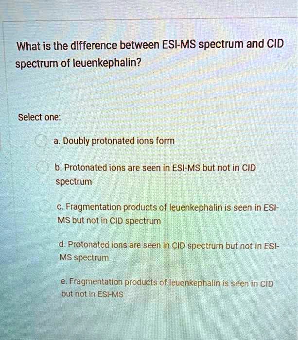 what is the difference between esh ms spectrum and cid spectrum of ...