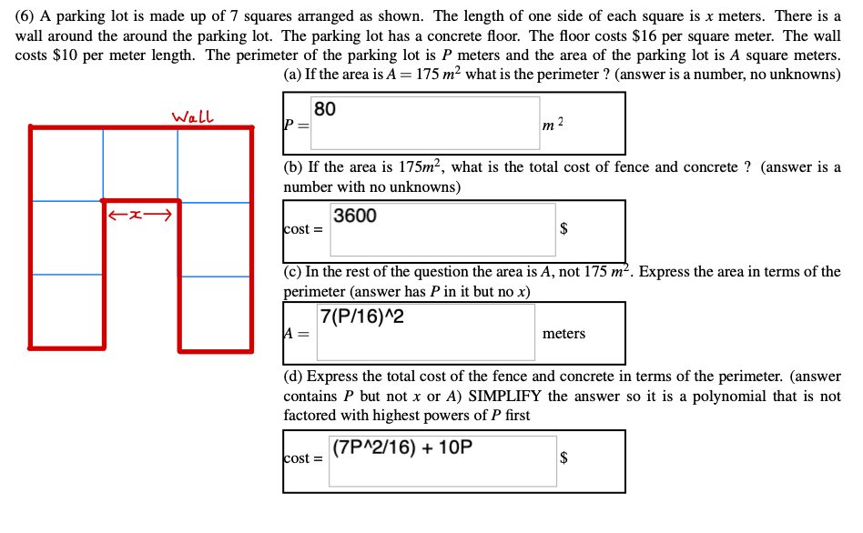 SOLVED: (6) A parking lot is made up of 7 squares arranged as shown ...