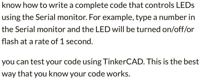SOLVED: Know how to write a complete code that controls LEDs using the ...