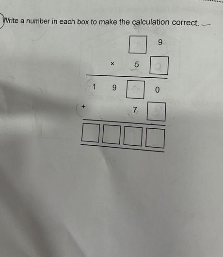 SOLVED: Write a number in each box to make the calculation correct.