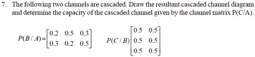 7. The following two channels are cascaded. Draw the resultant cascaded ...
