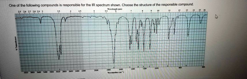 SOLVED:Cne 0f the following compounds responsible for the IR spectruim ...