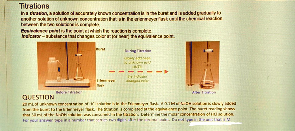 titrations in a titration a solution of accurately known concentration ...