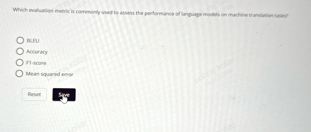which evaluation metric is commonly used to assess the performance of ...
