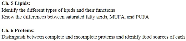 Ch. 5 Lipids: Identify the different types of lipids and their ...