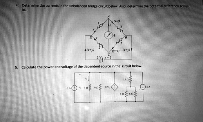 SOLVED: DC Network Determine the currents in the unbalanced bridge circuit below. Also ...