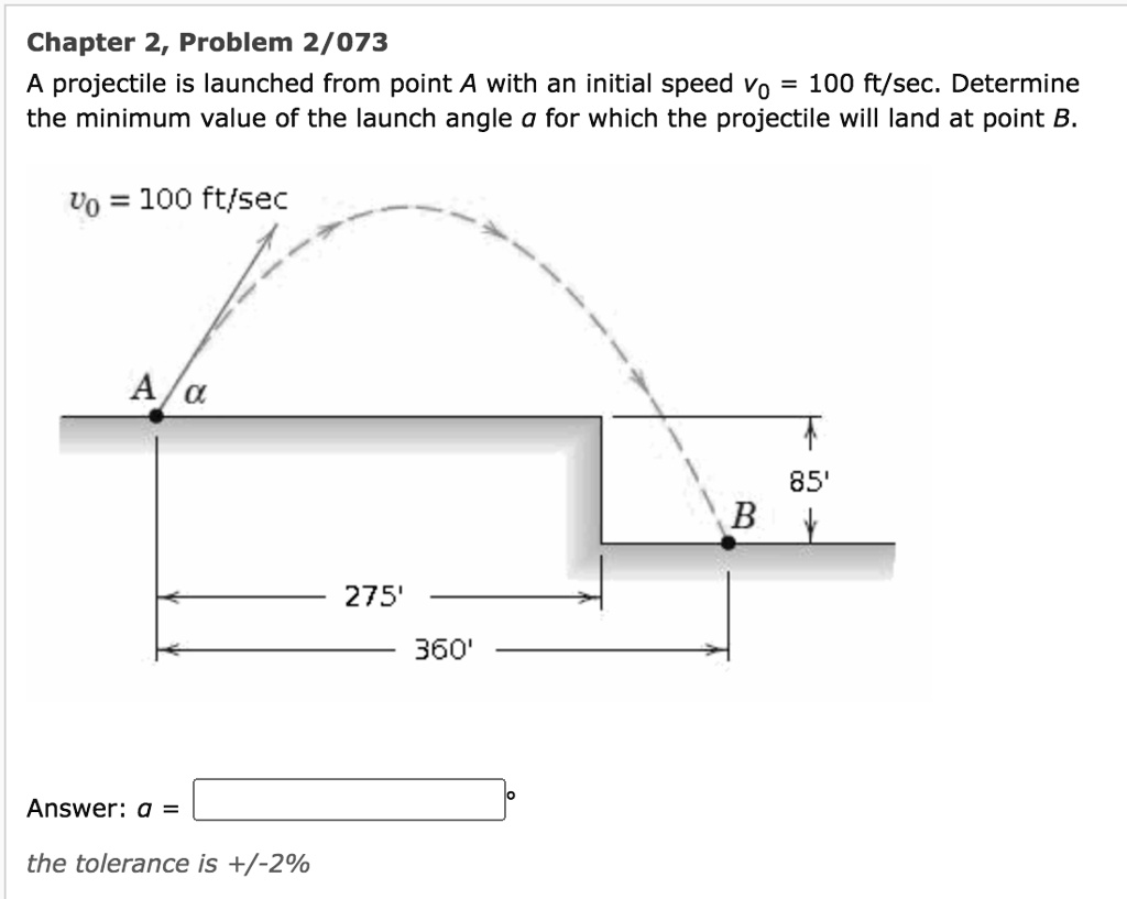 SOLVED: Chapter 2, Problem 2/073 A projectile is launched from point A ...