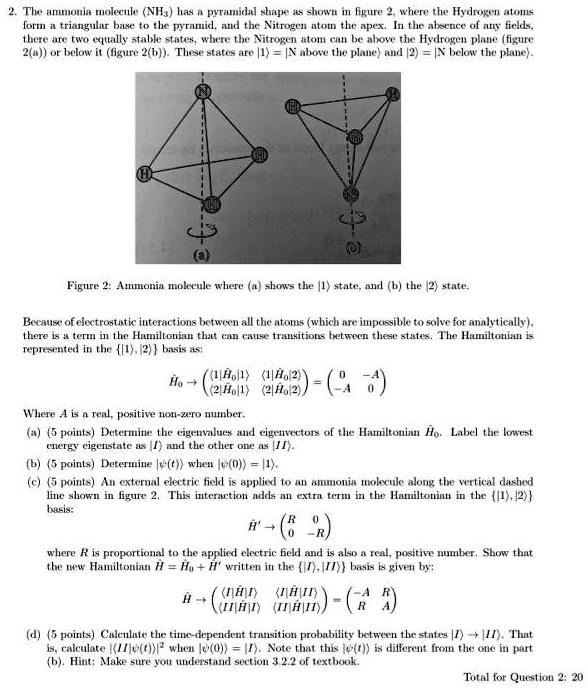 The ammonia molecule (NH3) has a pyramidal shape as shown in Figure 2 ...