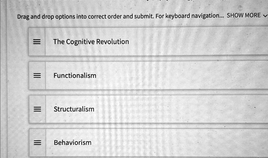 Solved Drag And Drop Options Into Correct Order And Submit For Keyboard Navigation Show