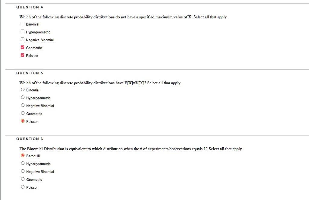 SOLVED: Which of the following discrete probability distributions do ...