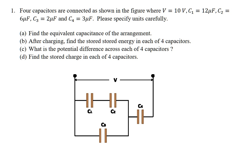 Four capacitors are connected as shown in the figure … - SolvedLib