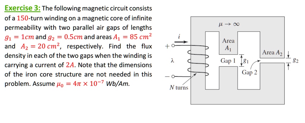 Exercise 3 the following magnetic circuit consists of a 150...