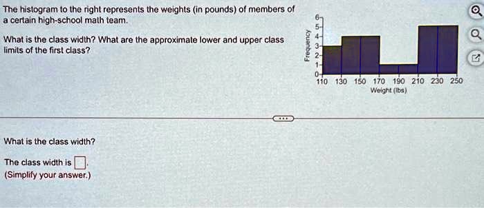 SOLVED: Texts: What are the approximate lower and upper class limits of ...