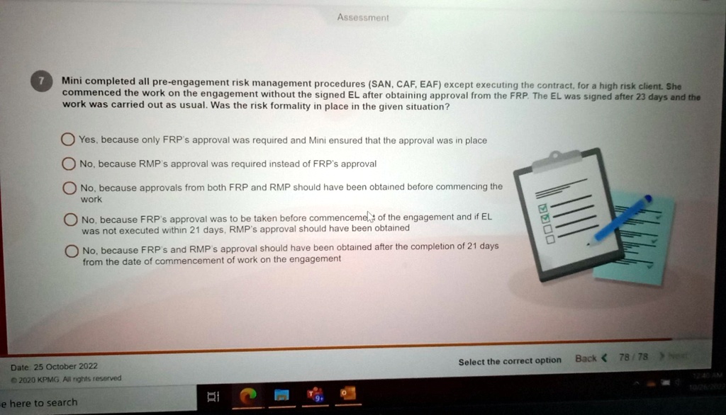Assessment 7 Mini Completed All Pre Engagement Risk Management Procedures San Caf Eaf Except