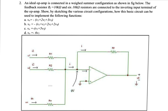 SOLVED: An ideal op-amp is connected in a weighted summer configuration as shown in the figure ...
