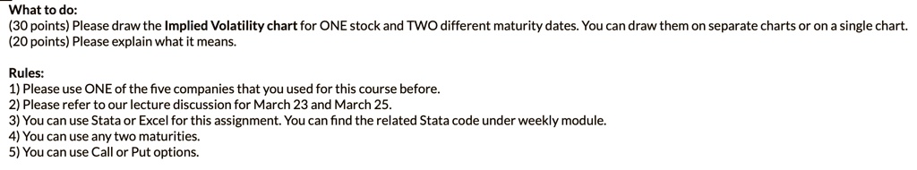 SOLVED: Please show work on EXCEL!! Whatto do: (3O pointsPlease draw ...