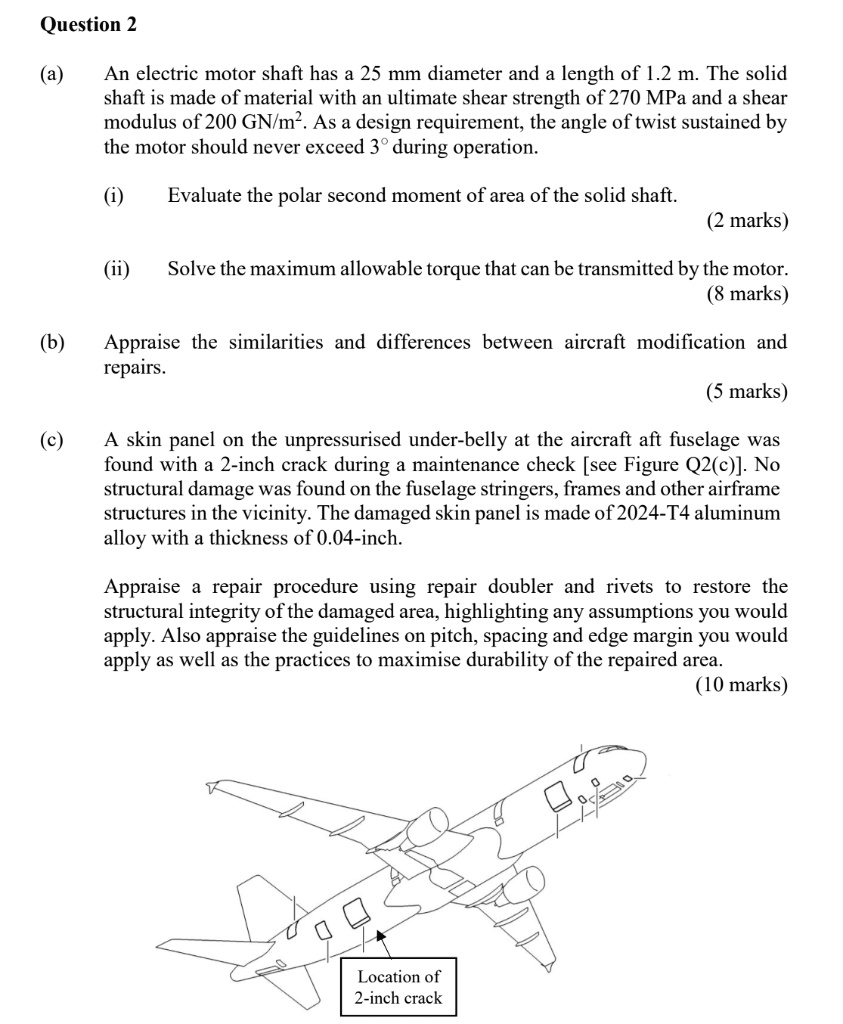 SOLVED: (a) An electric motor shaft has a 25 mm diameter and a length ...