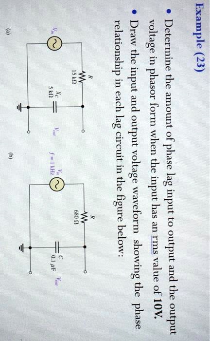 Solved A 15kÎ© Example 23 B Verify Relationship In Each Lag Circuit In The Figure Below 