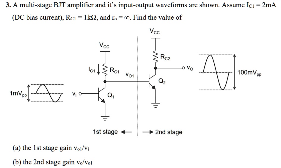 VIDEO solution: A multi-stage BJT amplifier and its input-output ...
