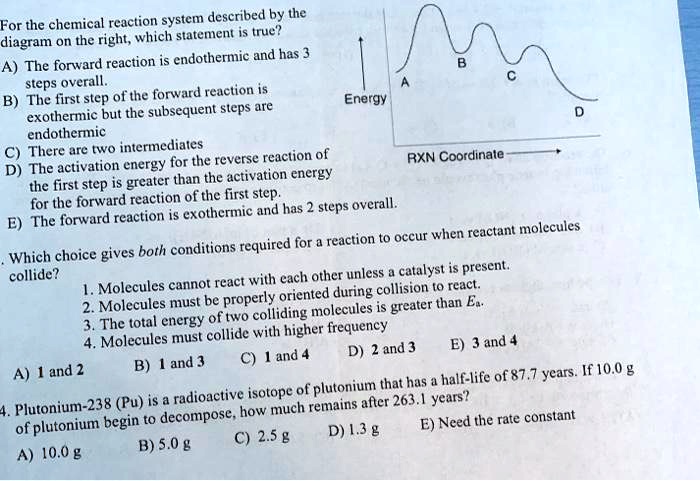 SOLVED: For the chemical reaction system described by the which ...