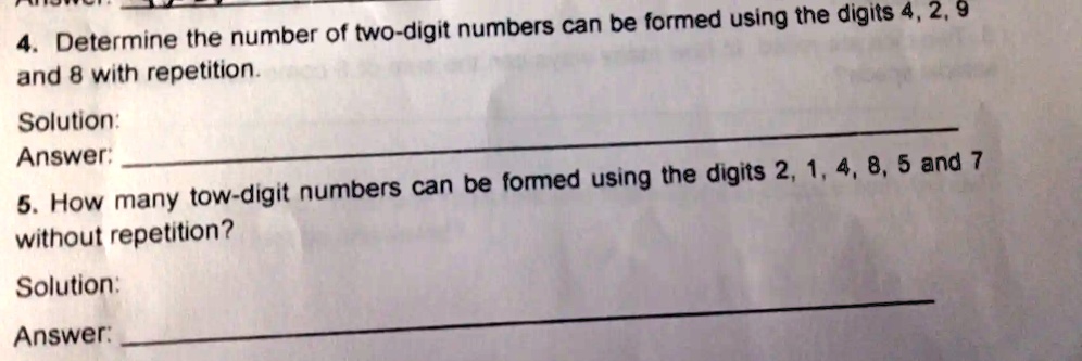 4. Determine the number of two-digit numbers can be formed using the ...