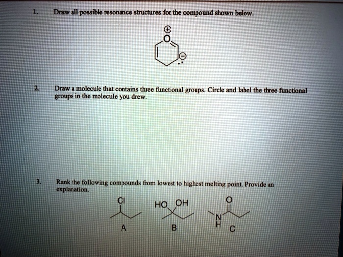 SOLVED: Draw all possible resonance structures for the compound shown below. Draw a molecule ...