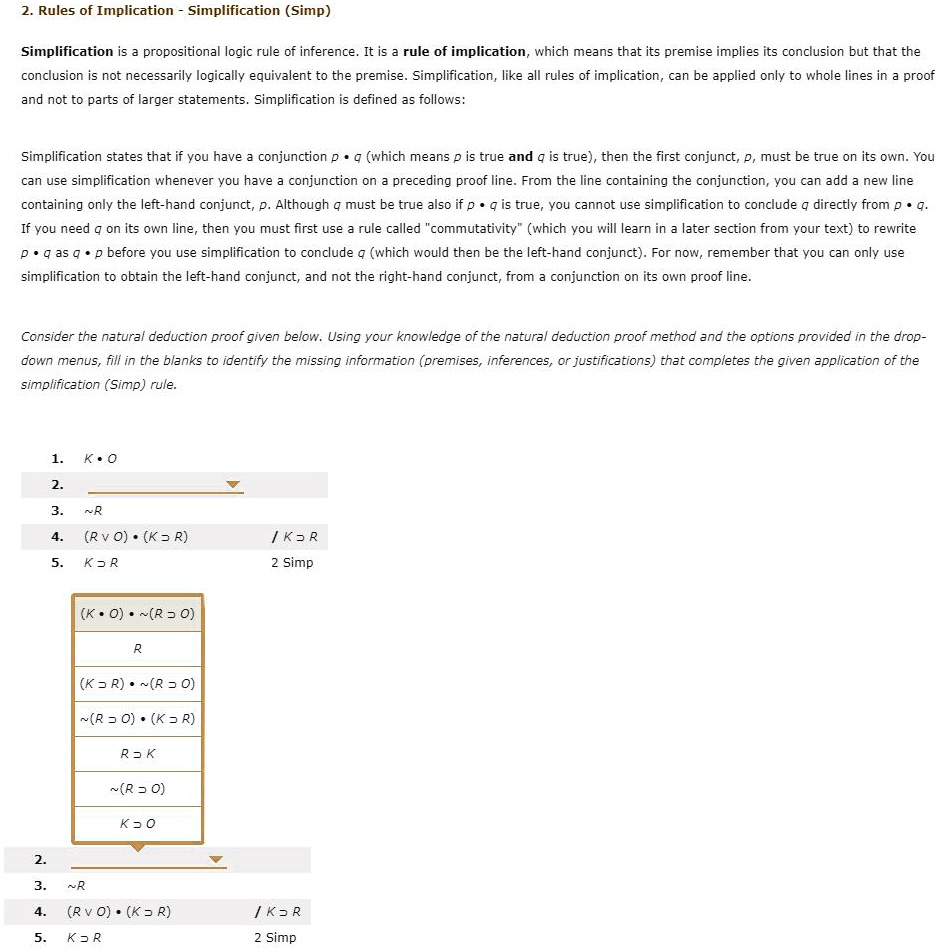 rules of implication simplification simp simplification is ...