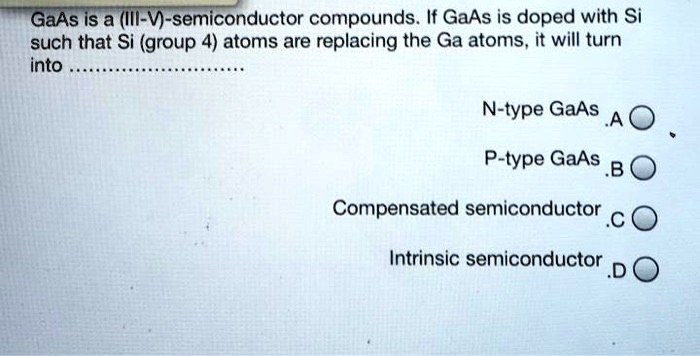 GaAs is a (III-V) semiconductor compound. If GaAs is doped with Si such ...