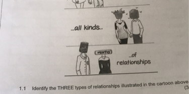 1.1 Identify the THREE types of relationships illustrated in the ...
