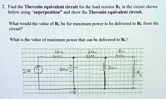 SOLVED: Find the Thevenin equivalent circuit for the load resistor Ru in the circuit shown below ...