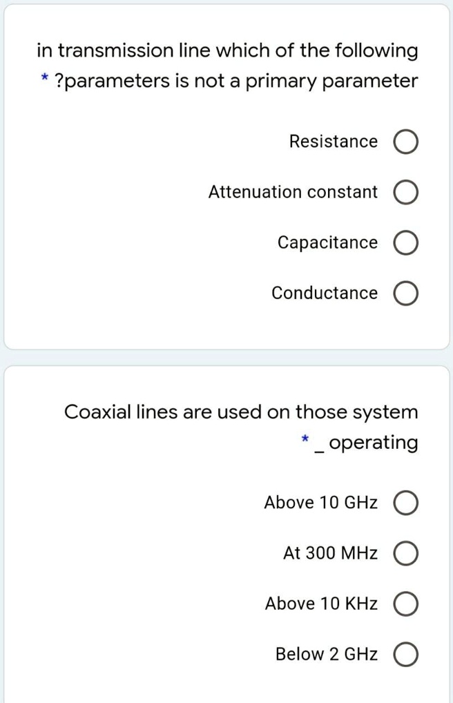 SOLVED: in transmission line which of the following ?parameters is not ...