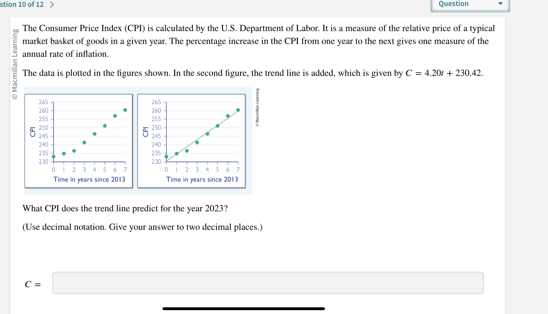 SOLVED: The Consumer Price Index (CPI) is calculated by the U.S ...