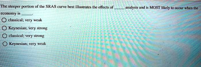 SOLVED: The steeper portion of the SRAS curve best illustrates the ...