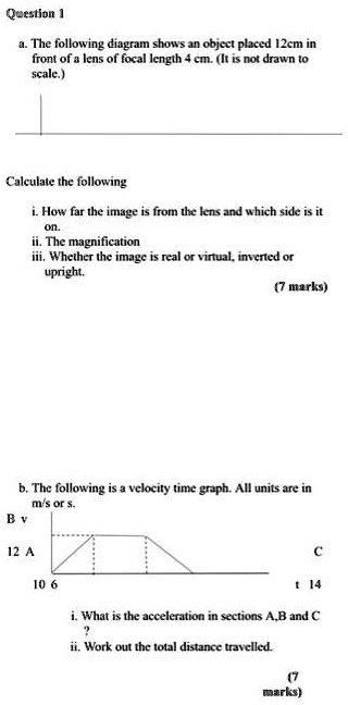 SOLVED: a. The following diagram shows an object placed 12 cm in front ...