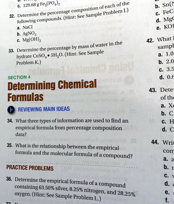 SOLVED:129.68 g } Feg(PO4)2 each of the composition Problem 1) 32 ...