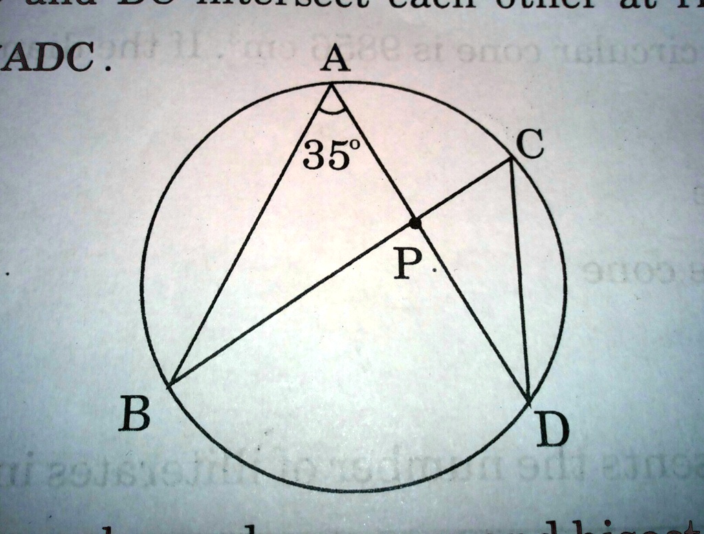 SOLVED: 'in the figure chords AD and BC intersect each other at right ...