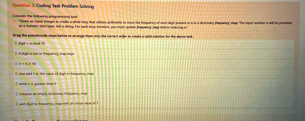Question 3 Coding Task Problem Solving Consider The Following Programming Task As A Numeric 3210