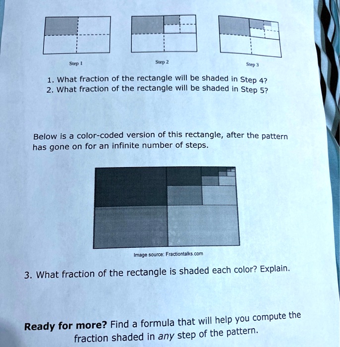 SOLVED:Sigp _ otrn What fraction of the rectangle will be shaded in ...