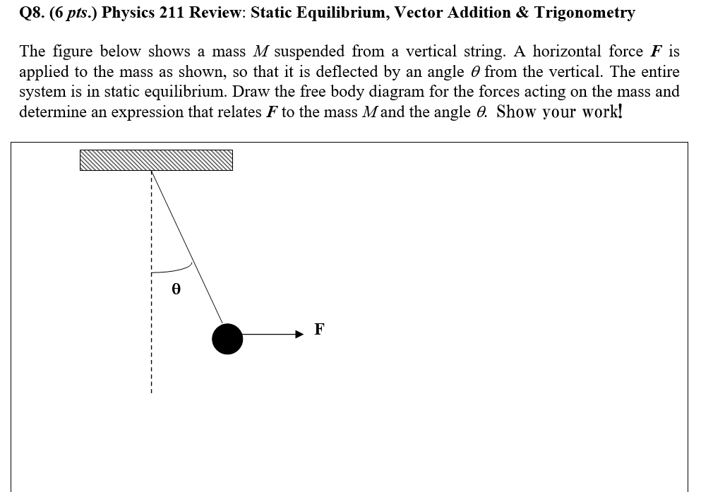 SOLVED: Q8. (6 pts.) Physics 211 Review: Static Equilibrium, Vector Addition Trigonometry The ...