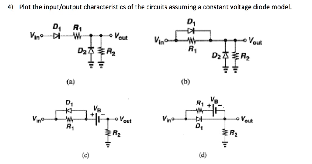 SOLVED: Plot the input/output characteristics of the circuits assuming ... SOLVED: Plot the input/output characteristics of the circuits assuming ...