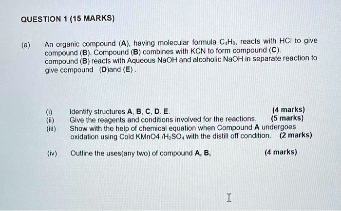 SOLVED: An organic compound (A), having the molecular formula C2H2 ...