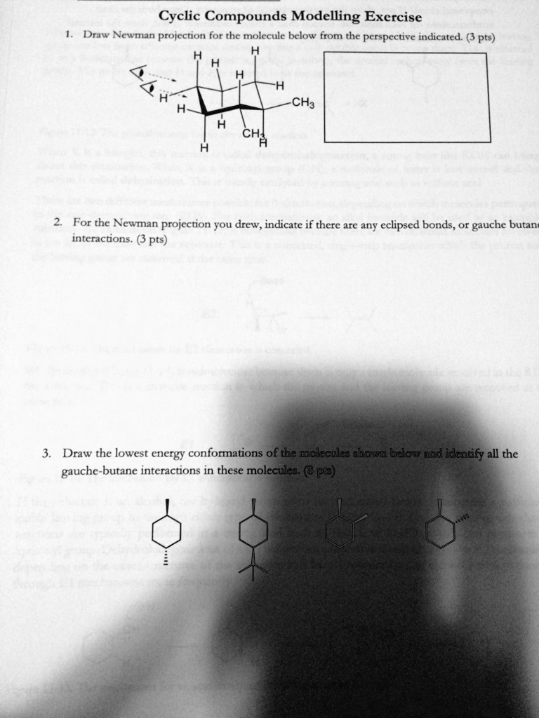 SOLVED: Cyclic Compounds Modelling Exercise Draw Newman projection for ...