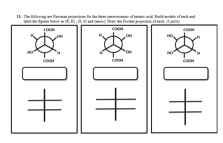 13. The following are Newman projections for the three stereoisomers of ...