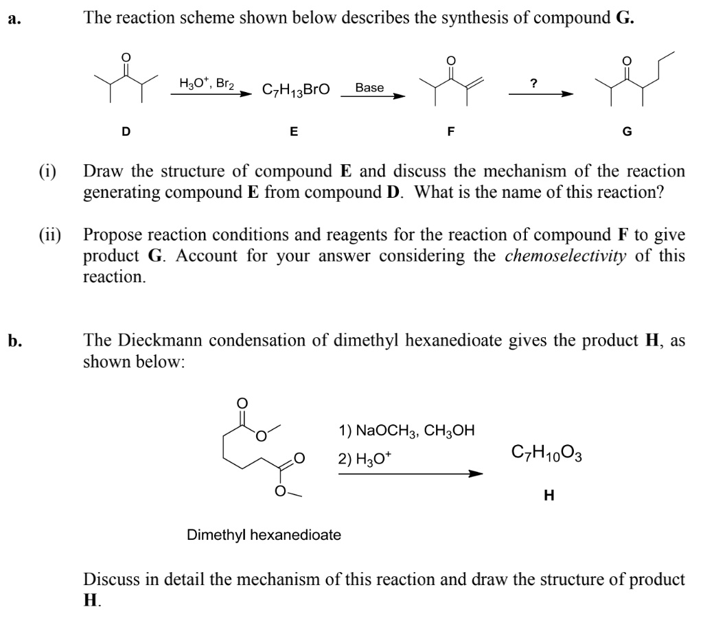 SOLVED: The reaction scheme shown below describes the synthesis of ...
