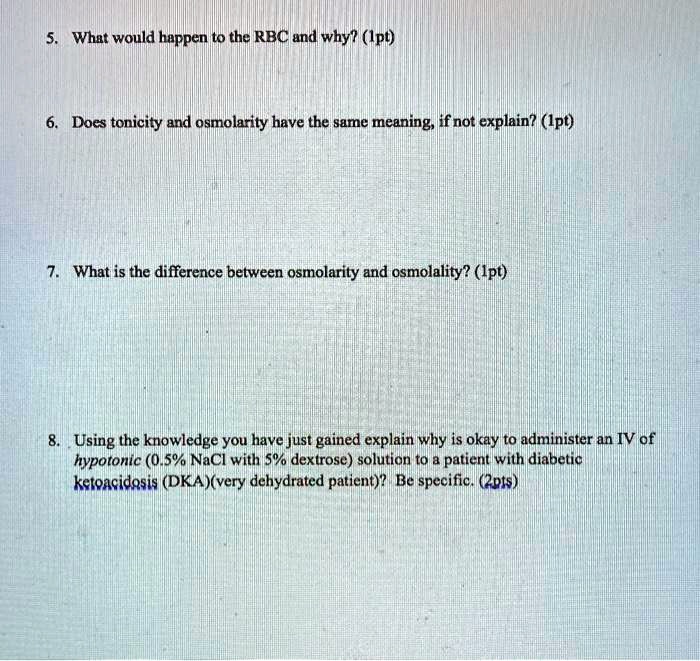 what would happen to the rbc and why ipt does tonicity and osmolarity have the same meaning ...