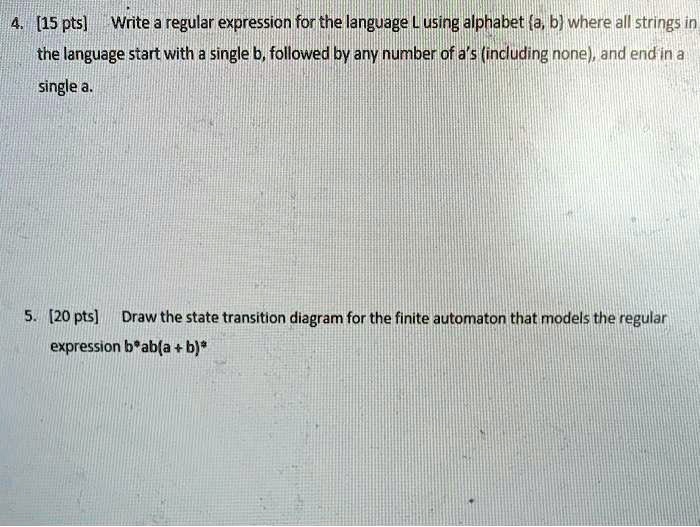 SOLVED: please and thank you for answering ! correct answer gets awarded [15 pts] Write regular ...