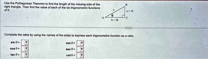 SOLVED: Texts: Use the Pythagorean Theorem to find the length of the ...